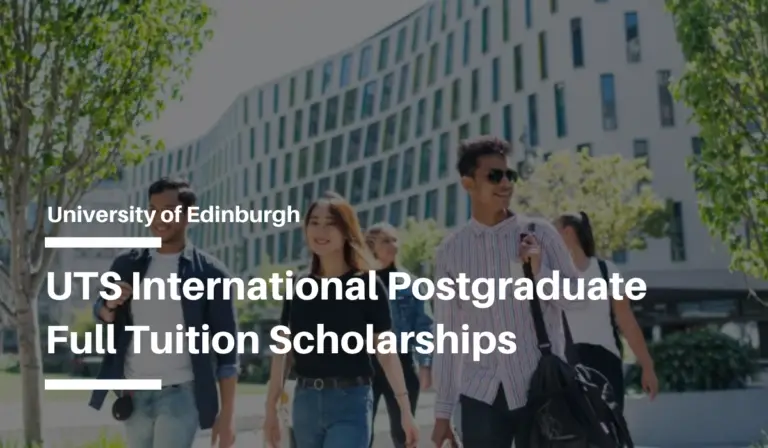 UTS International Postgraduate Full Tuition Scholarships, 2020