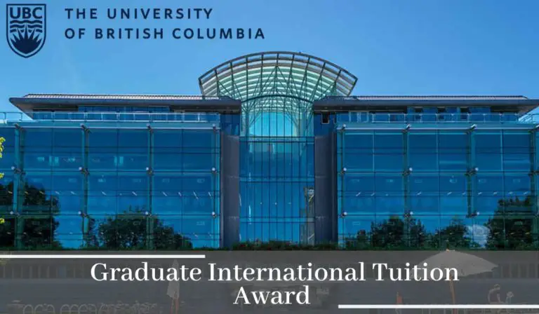 Graduate International Tuition Award at University of British Columbia