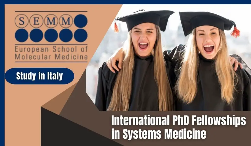 SEMM International PhD Fellowships in Systems Medicine, Italy - Scholarship Positions 2024 2025